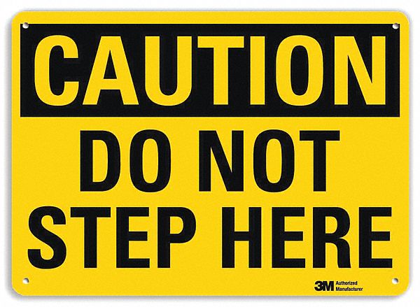 Plastic, Mounting Holes Sign Mounting, Caution Sign - 44TY55|U4-1204-NP ...