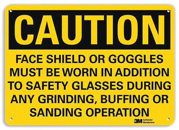 LYLE SAFETY SIGN,FACE SHIELDS GOGGLES,7IN.H - 31446 - WWG35JP25 | U4 ...