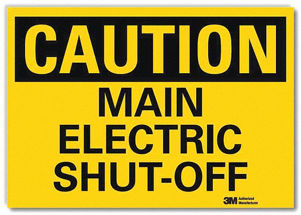 LYLE SAFETY SIGN,MAIN ELECTRIC SHUT-OFF,14INW - 31446 - WWG35JV47 | U4 ...