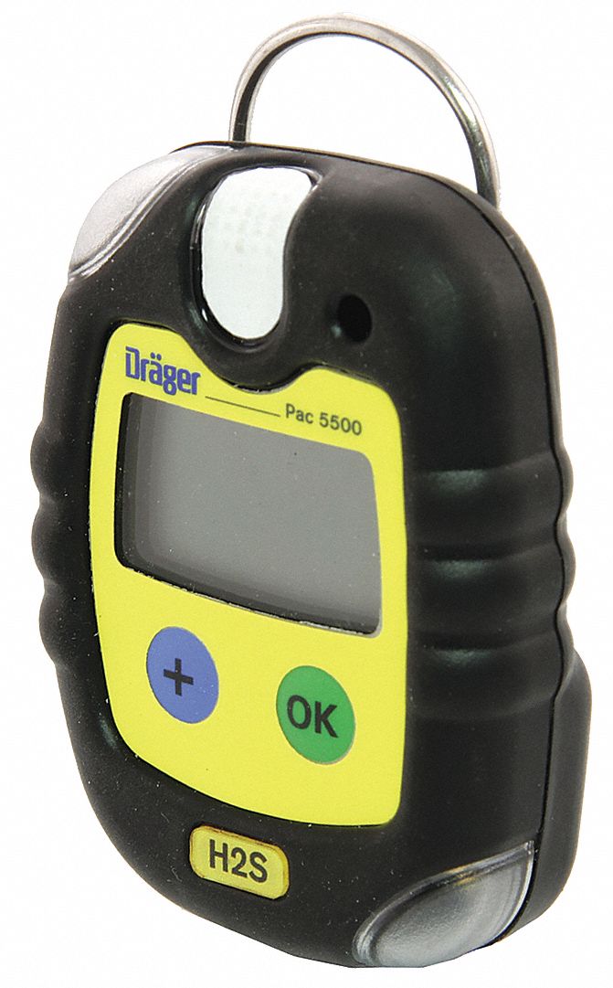 Gas Detector, Audible, Visual, Vibrating Alarm Type, Lithium Battery ...