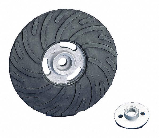 7 in Arbor Hole Disc Backup Pad, 7/8 in Threaded Arbor Hole Back Mount ...