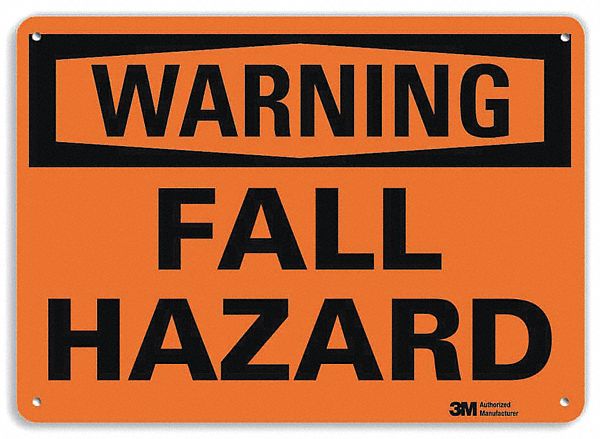 LYLE WARNING SIGN,FALL HAZARD,10IN H X 14IN W - 31446 - WWG35KK34 | U6 ...