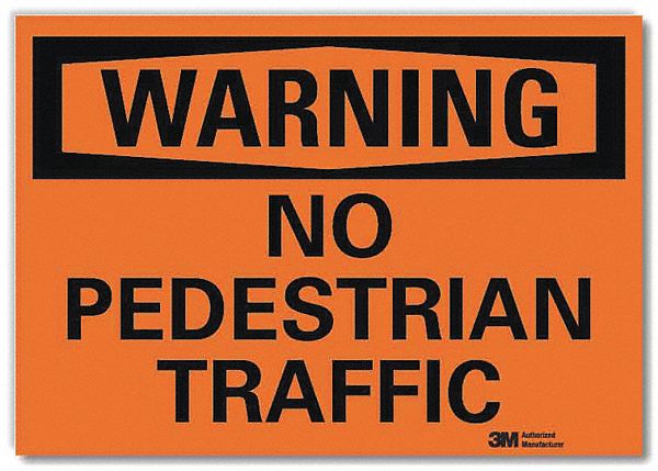 Vinyl, 10 in x 14 in Nominal Sign Size, Reflective Pedestrian Traffic ...