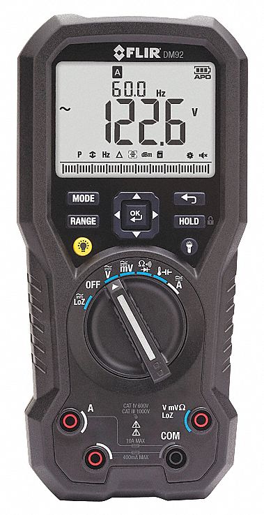 FLIR, CAT III 1000V/CAT IV 600V, TRMS, Digital Multimeter - 35KP89|DM92 ...