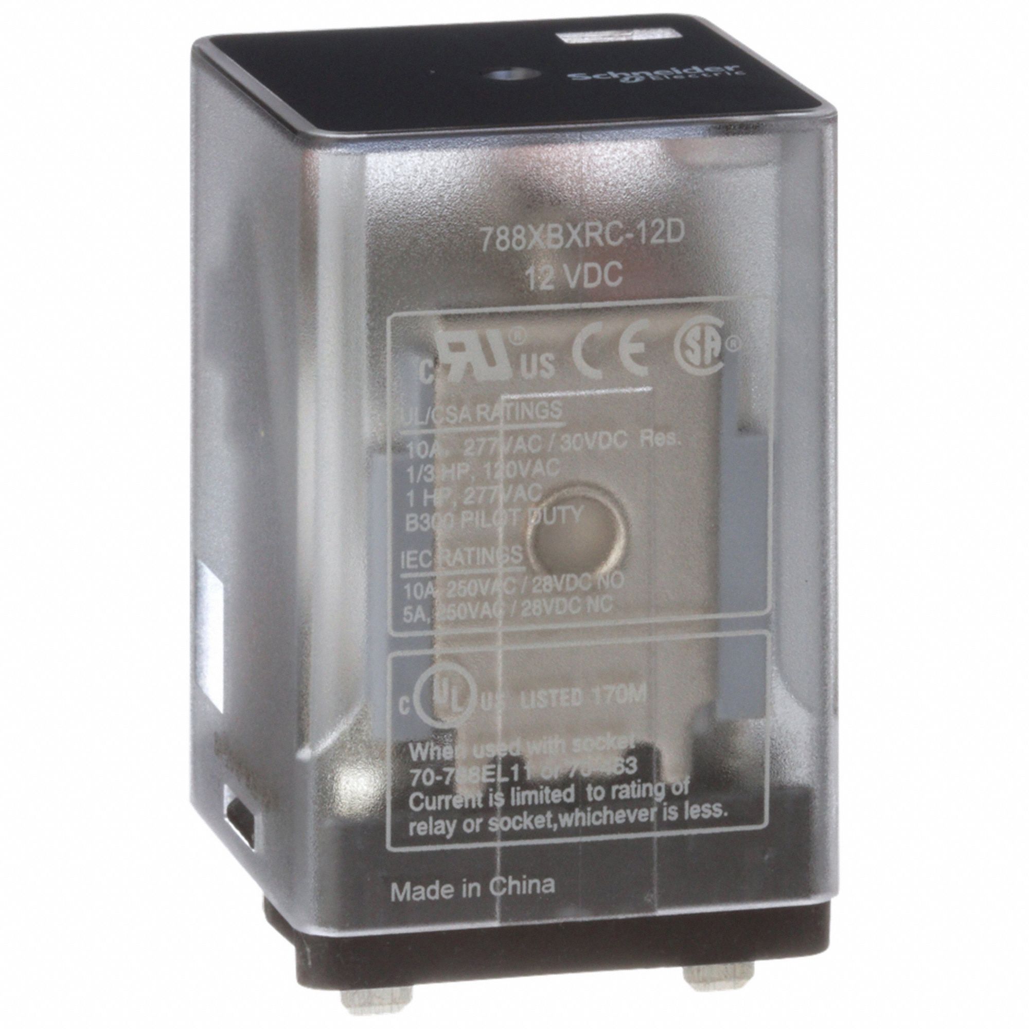 SCHNEIDER, Socket Mounted, 10 A Current Rating, General Purpose Relay ...