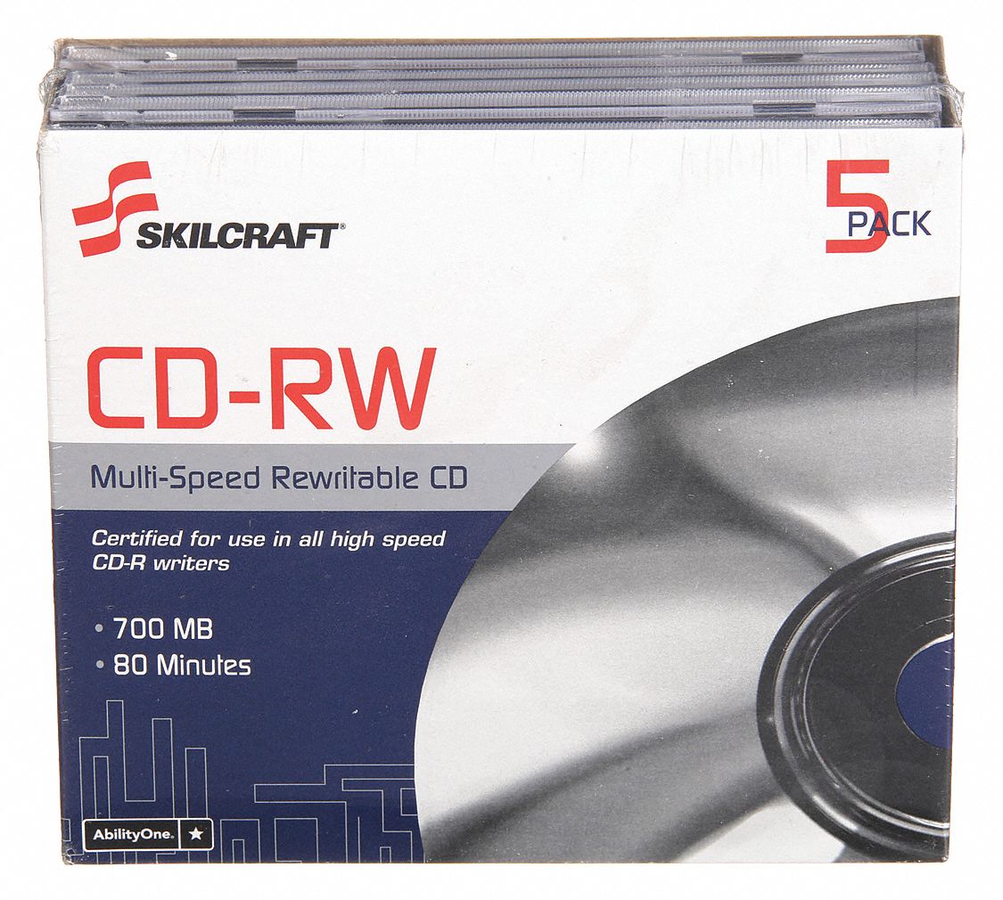 ABILITY ONE, Rewritable, White, CD-RW Disc - 35KR83|7045-01-470-3592 ...