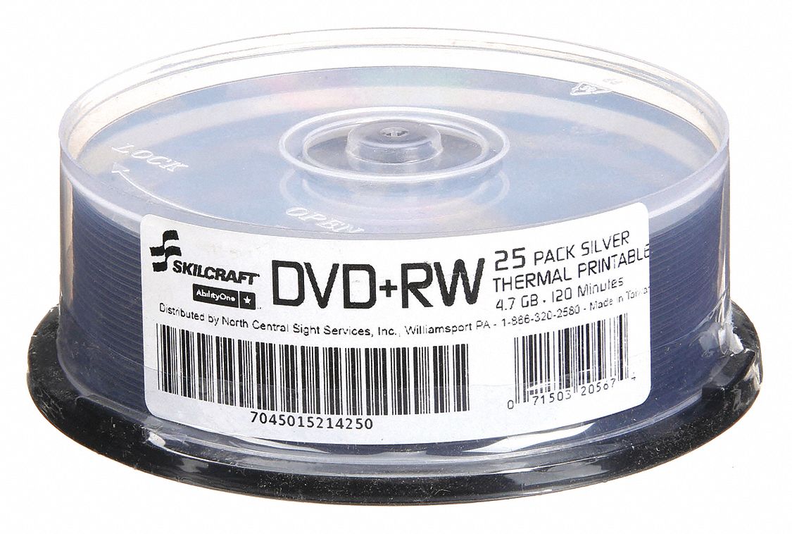 ABILITY ONE, Rewritable, Silver, DVD-RW Disc - 35KR85|7045-01-521-4250 ...