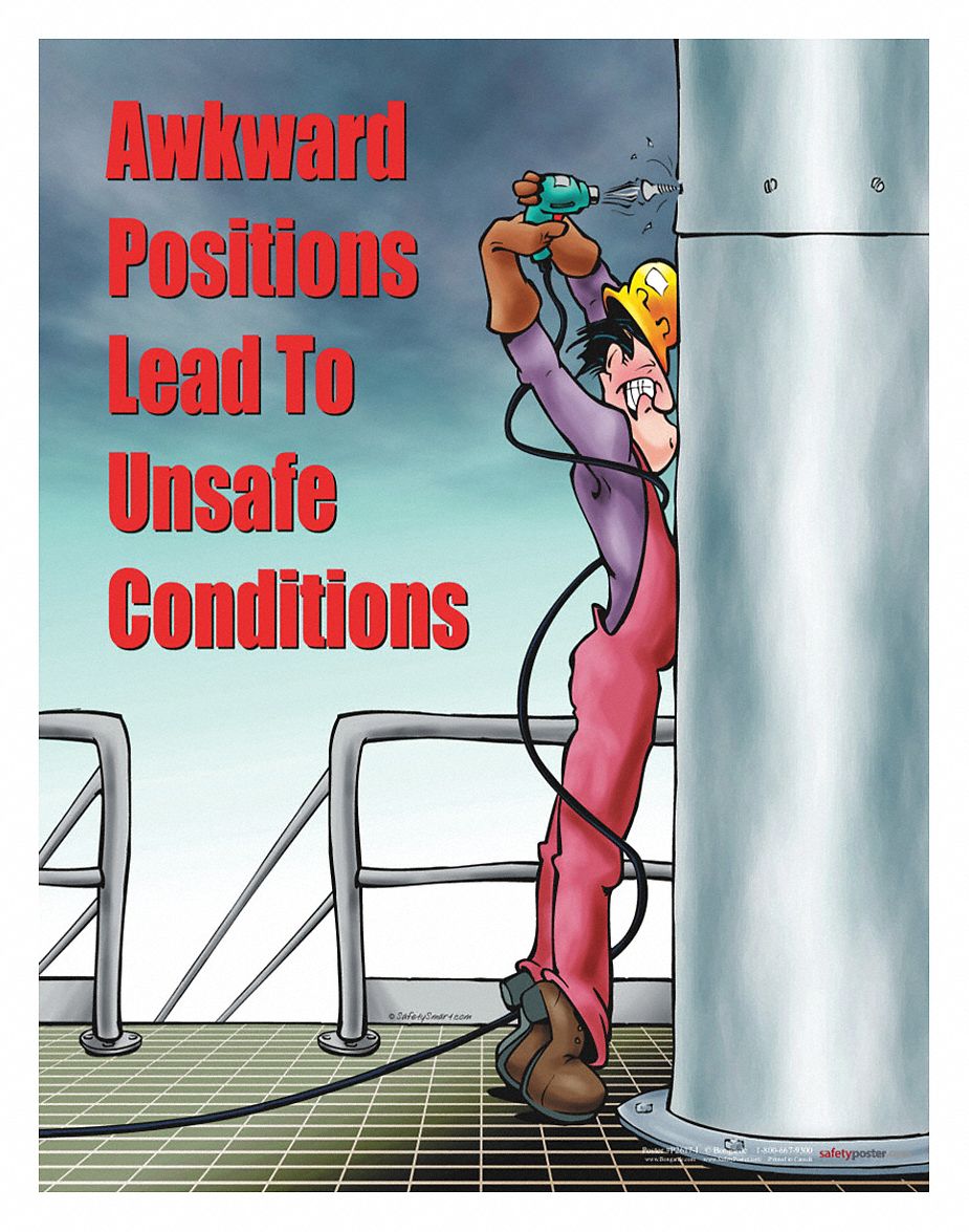 22 in x 17 in Nominal Sign Size, No Protective Coating, Safety Poster ...