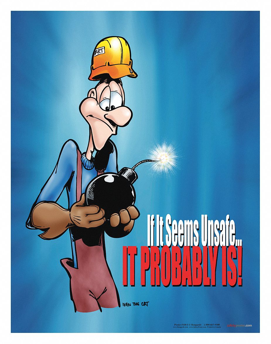 22 in x 17 in Nominal Sign Size, No Protective Coating, Safety Poster ...