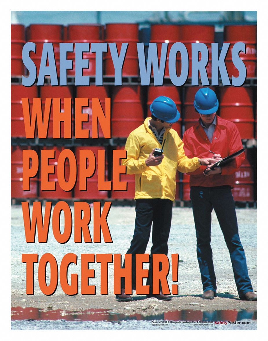 22 in x 17 in Nominal Sign Size, No Protective Coating, Safety Poster ...