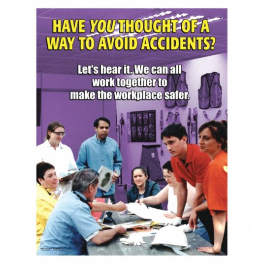 22 in x 17 in Nominal Sign Size, No Protective Coating, Safety Poster ...