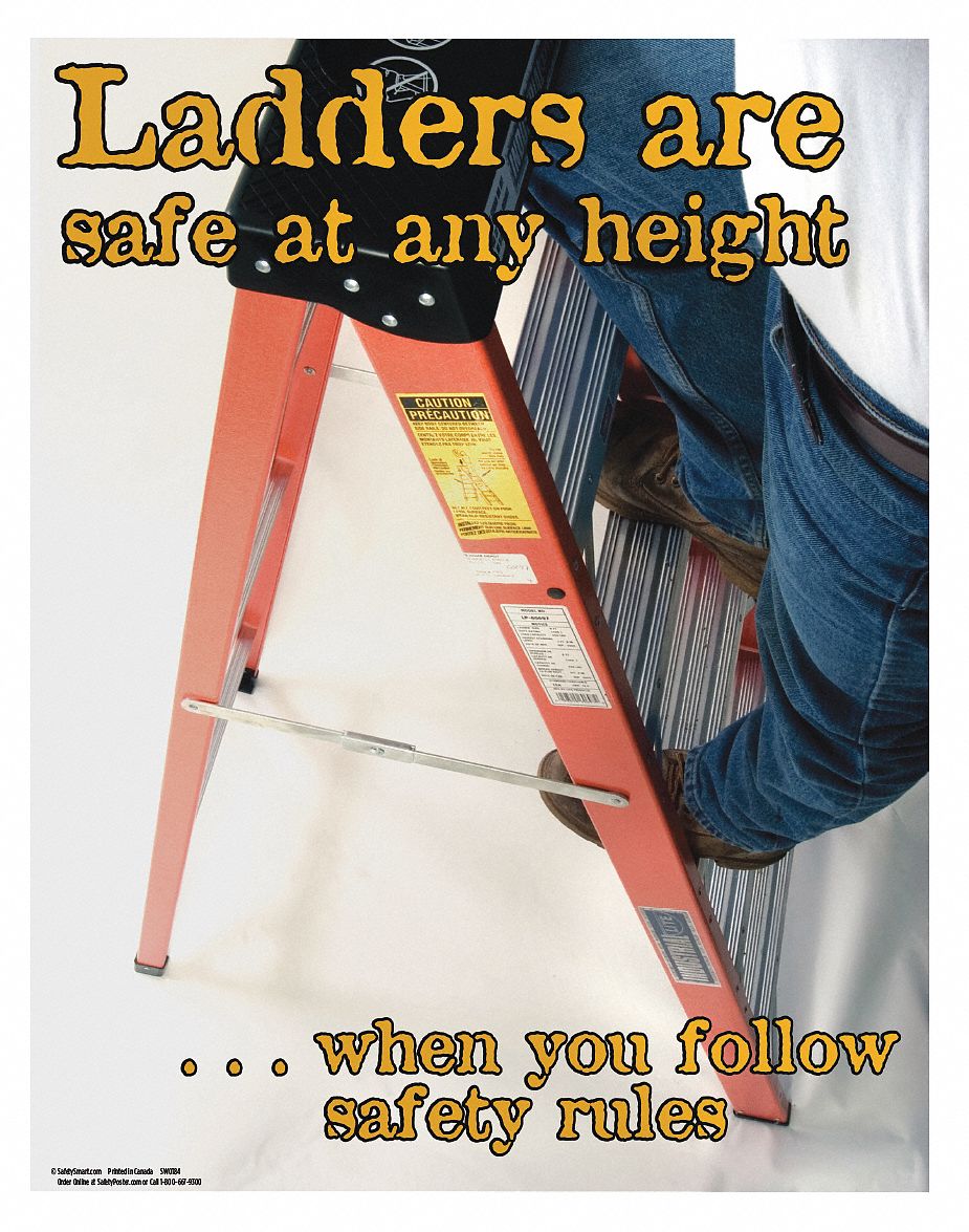 22 in x 17 in Nominal Sign Size, No Protective Coating, Safety Poster ...