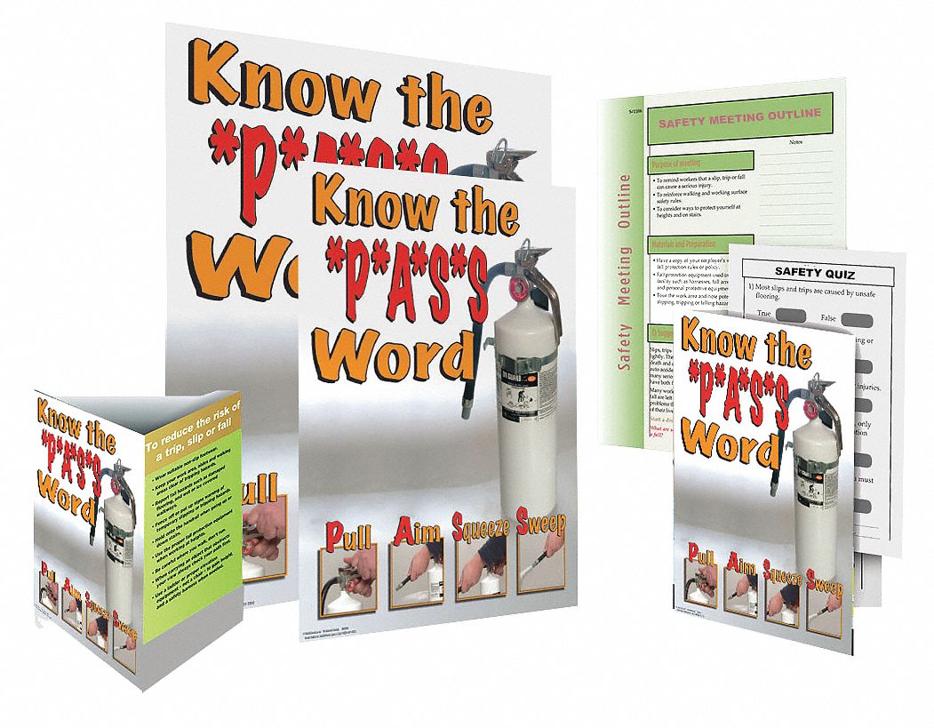 SAFETYPOSTER.COM, Know the Password Pull Aim Squeeze Sweep, English ...