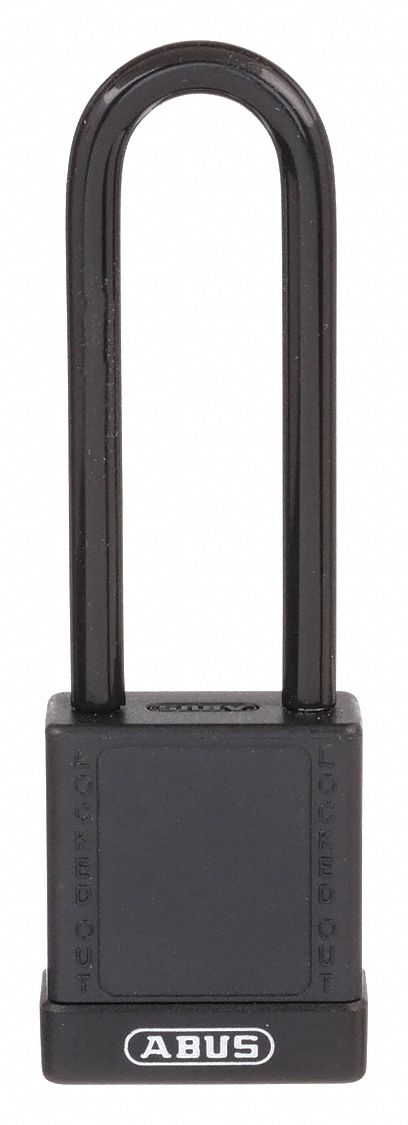 ABUS, Keyed Different, Plastic-Covered Aluminum, Lockout Padlock - 35MD39|74HB/40-75 KD BLACK ...