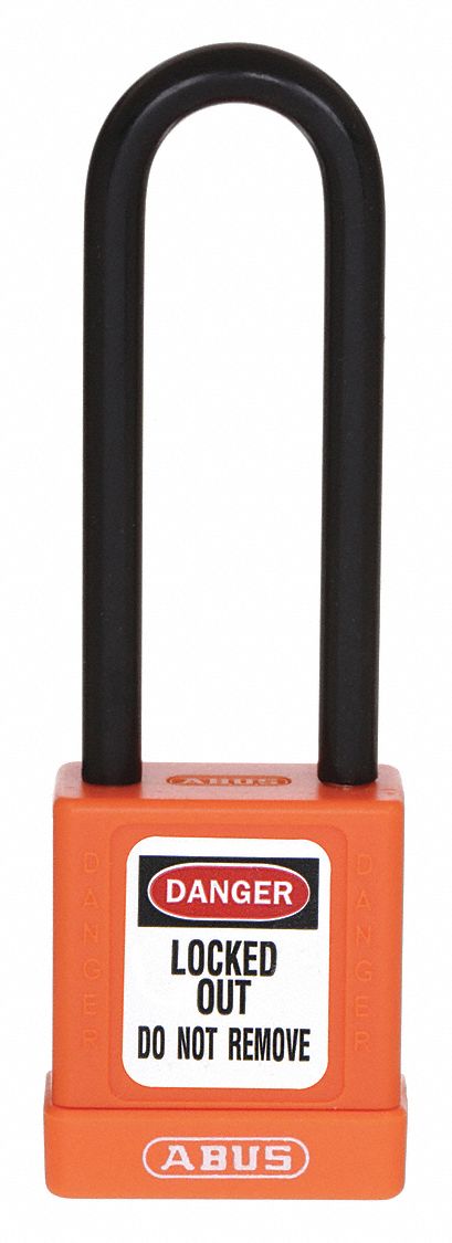 ABUS, Keyed Alike, Plastic-Covered Aluminum, Lockout Padlock - 35MD58|74HB/40-75 KA ORANGE ...