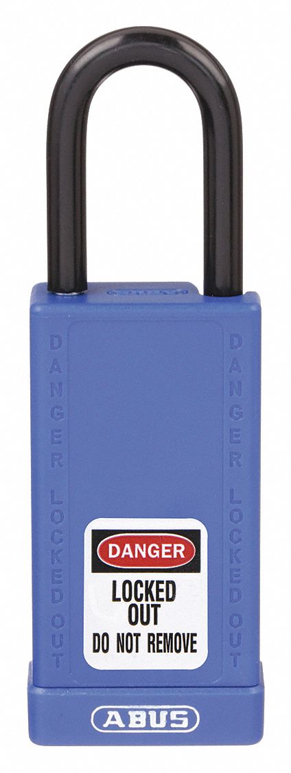 ABUS LOCKOUT PADLOCK, KEYED ALIKE, PLASTIC-COVERED ALUMINUM, LONG BODY ...