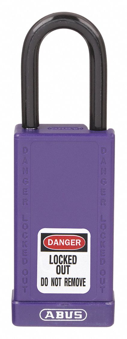 ABUS, Keyed Different, Plastic-Covered Aluminum, Lockout Padlock ...