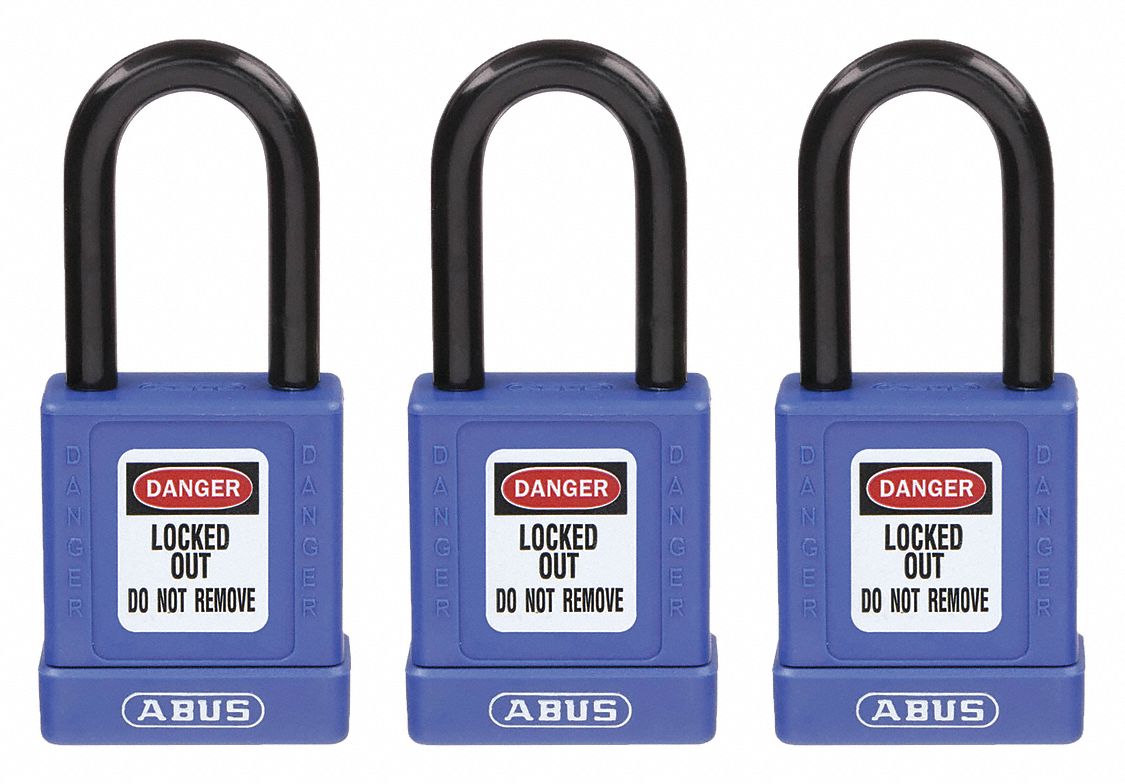 ABUS Candado de Bloqueo Azul con 1 llaves Igual - 35MD69 | 74/40 KAX3 BLUE - Grainger México