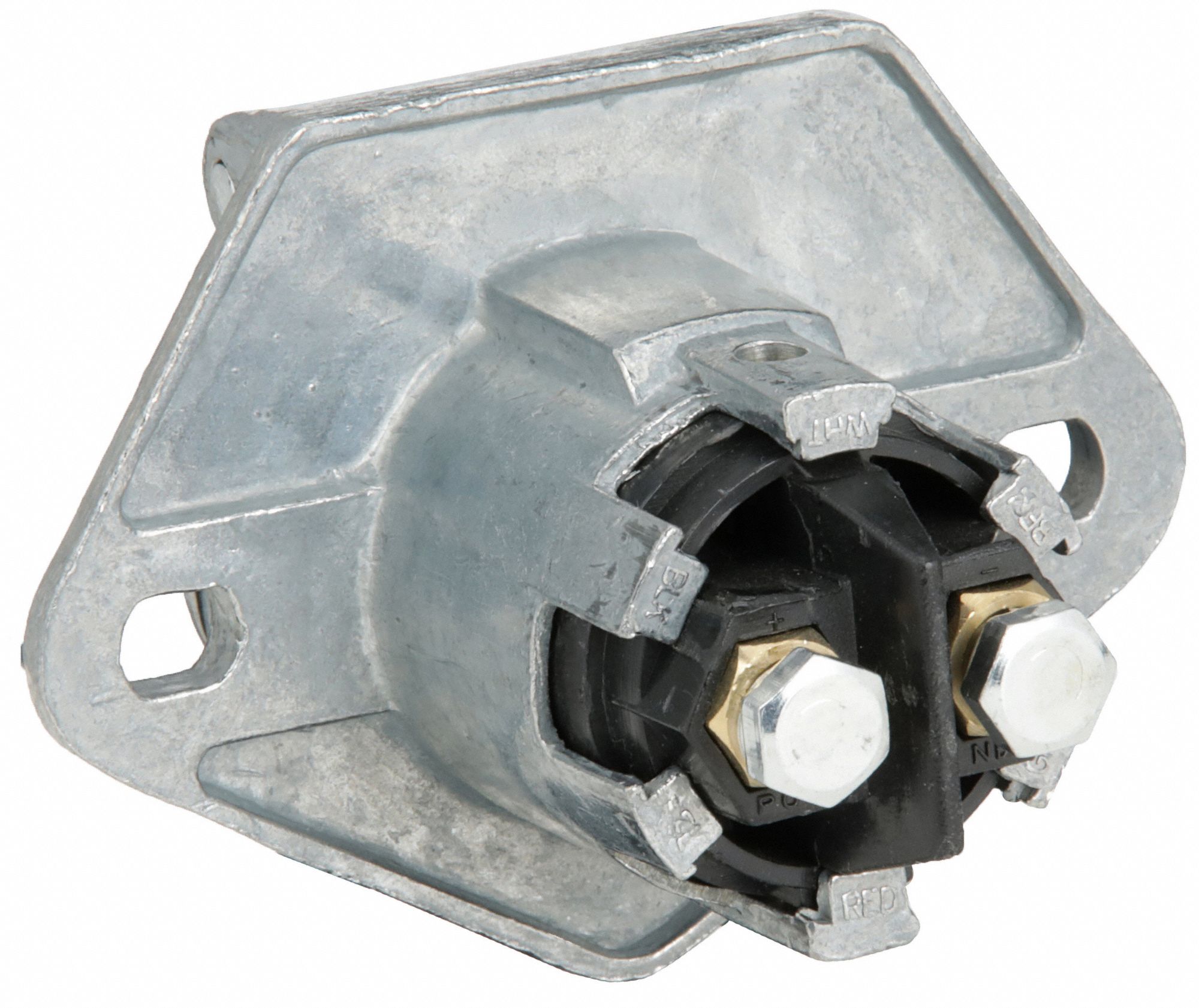 VELVAC Dual Pole Receptacle: Two Pole, Plastic, 4 ga Wire Gauge, 2 ...