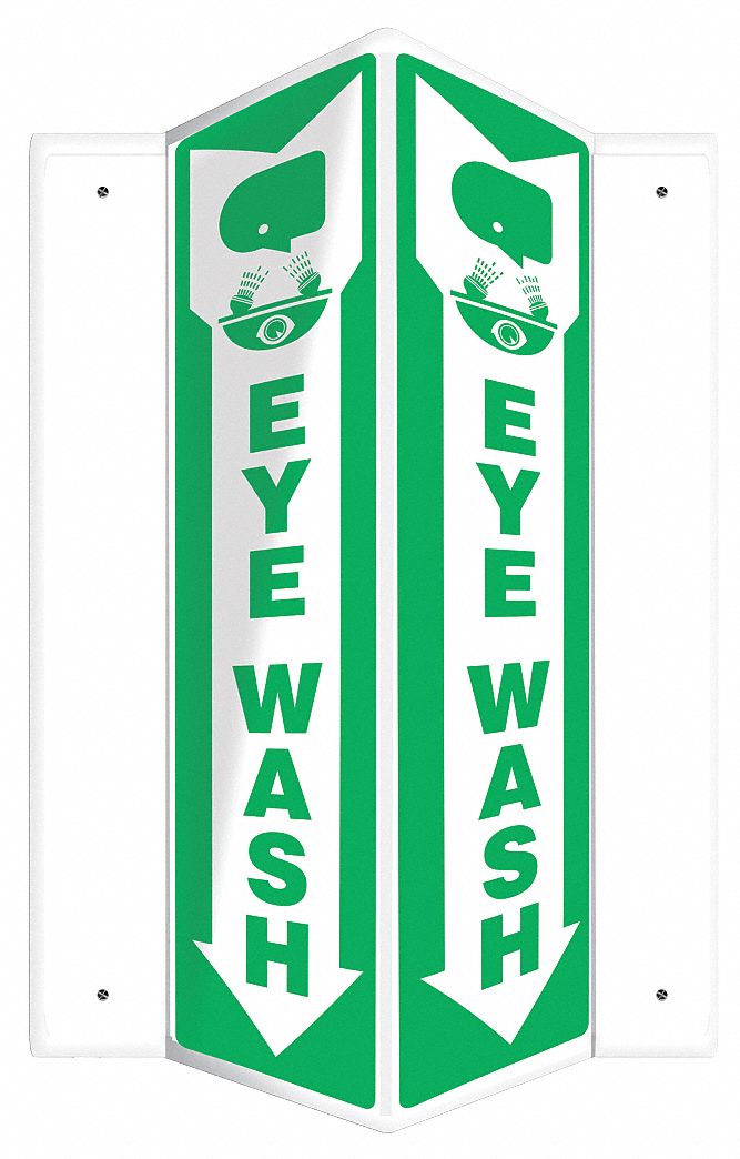 Plastic, V-Shape Projection Sign, 7-1/2" Width, 18" Height, White ...