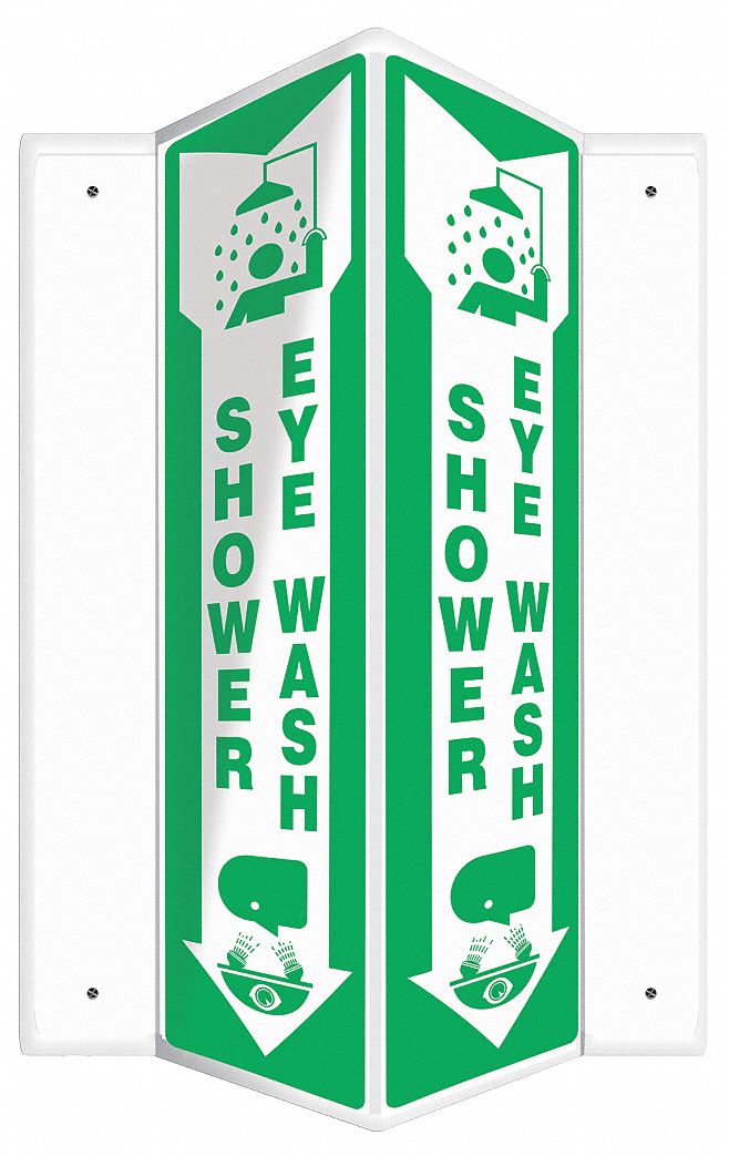 Plastic, V-Shape Projection Sign, 7-1/2" Width, 18" Height, White ...