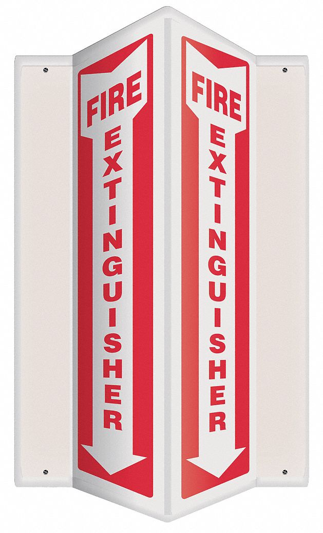 Fire Equipment, No Header, Plastic, 24 in x 7 1/2 in, With Mounting ...