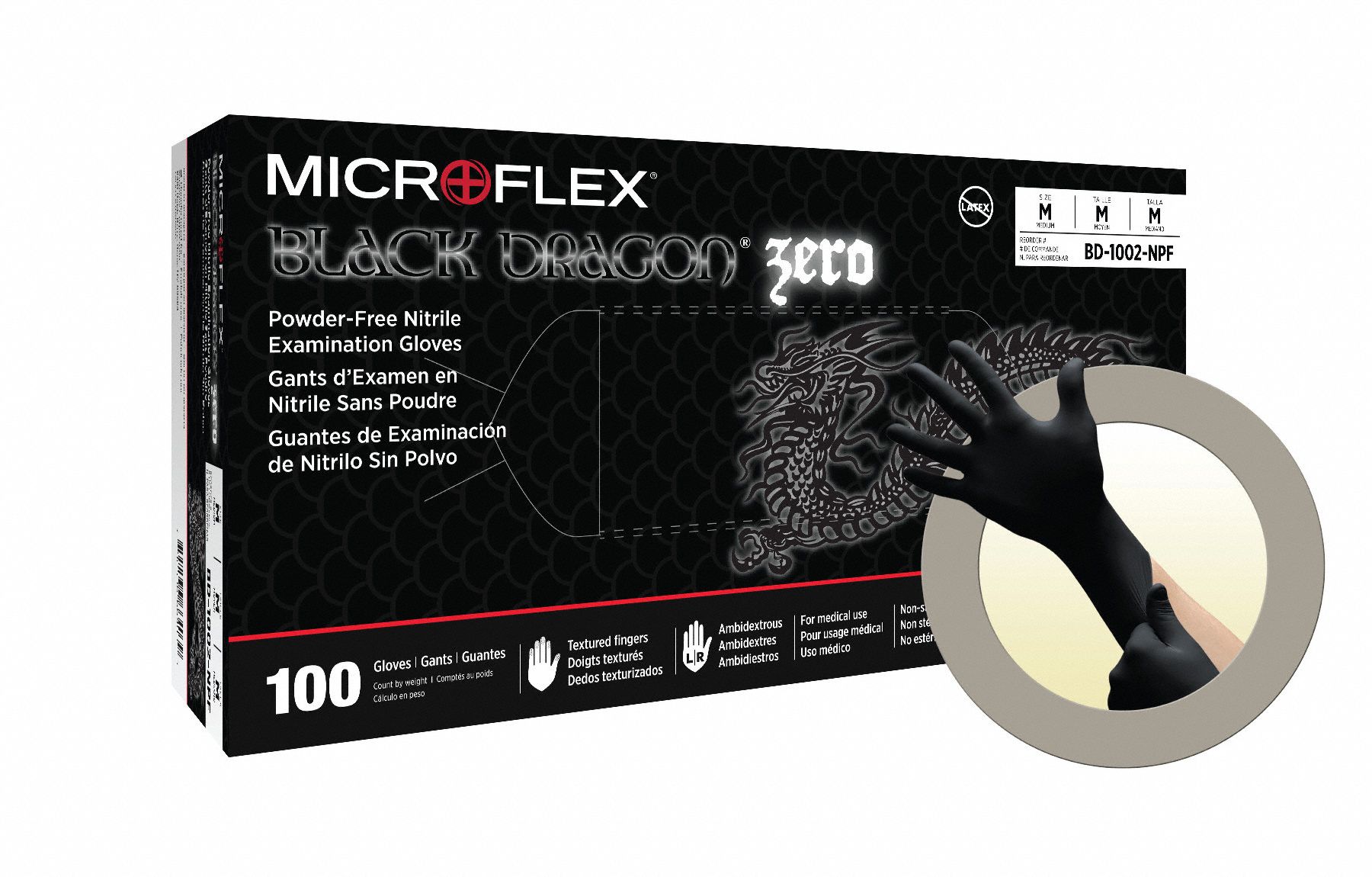 MICROFLEX Disposable Gloves: Gen Purpose, 4 mil, Powder-Free, Nitrile ...