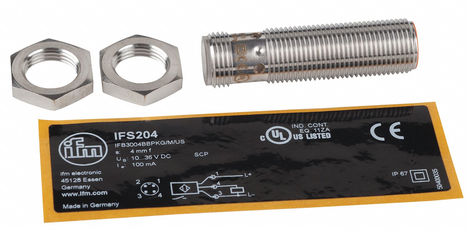 IFM, Built-in Connector, Shielded, Inductive Cylindrical Proximity Sensor - 35T309|IFS204 - Grainger