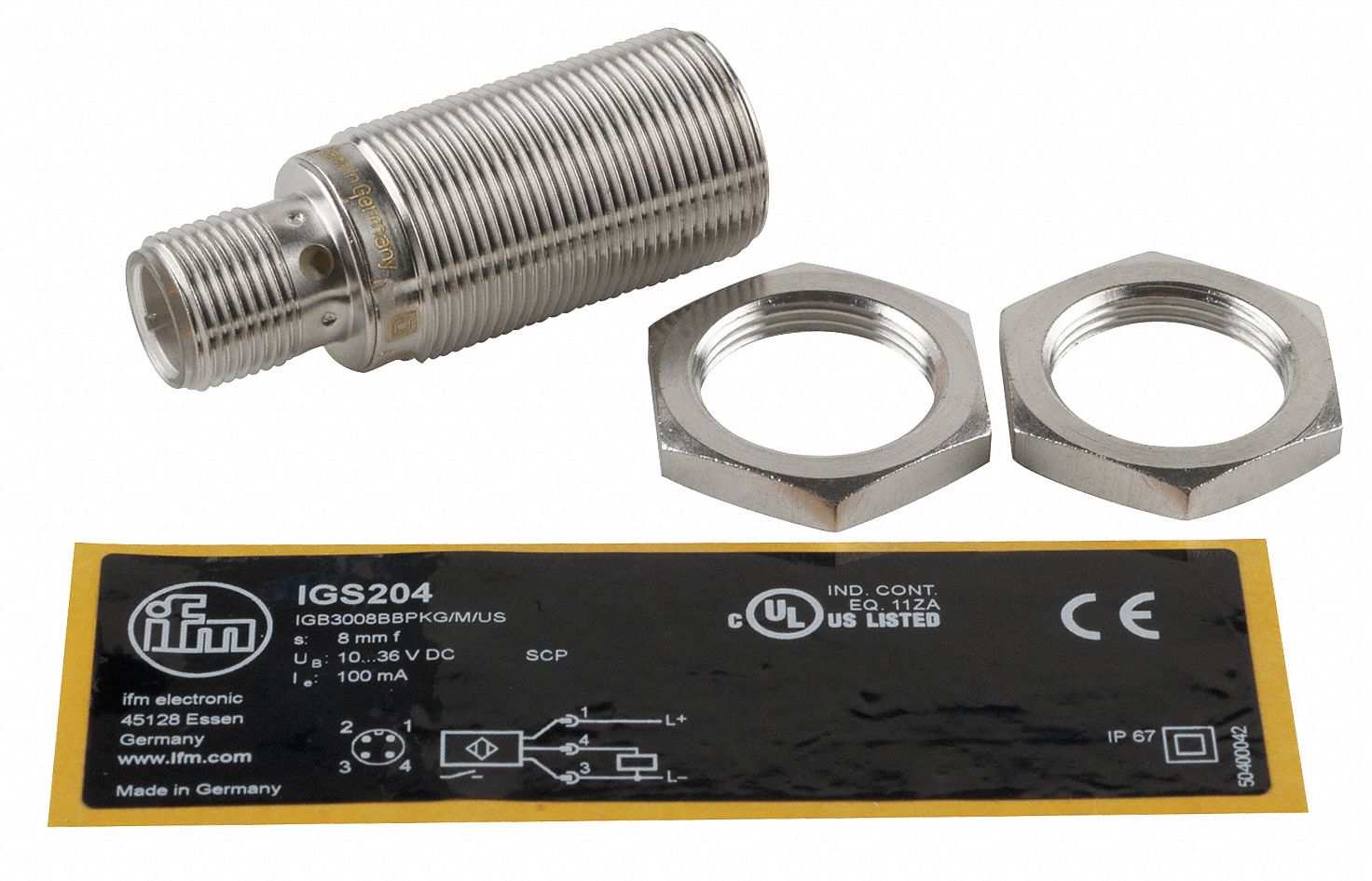 IFM, Built-in Connector, Shielded, Inductive Cylindrical Proximity ...