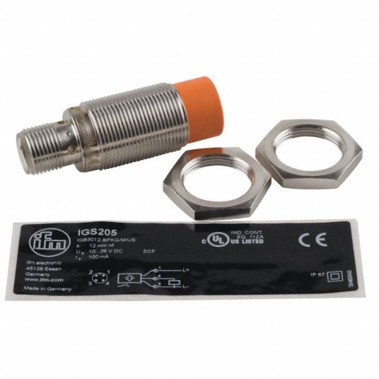 IFM, Built-in Connector, Unshielded, Inductive Cylindrical Proximity Sensor - 35T316|IGS205 ...