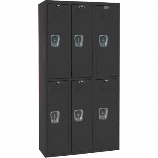 HALLOWELL Wardrobe Locker: 36 in x 18 in x 72 in, Louvered, 2 Tiers, 3 ...