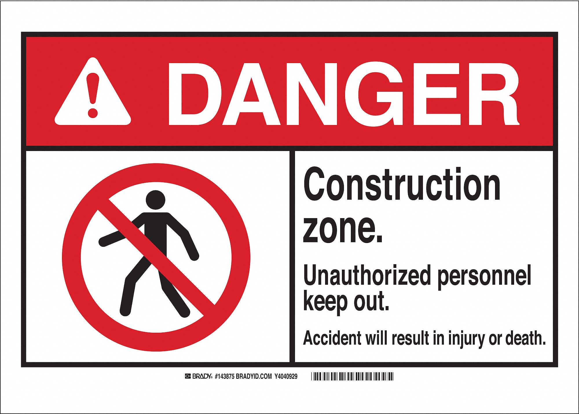 Plastic, Danger Sign, Danger, 14 in Width, 10 in Height, English - Grainger