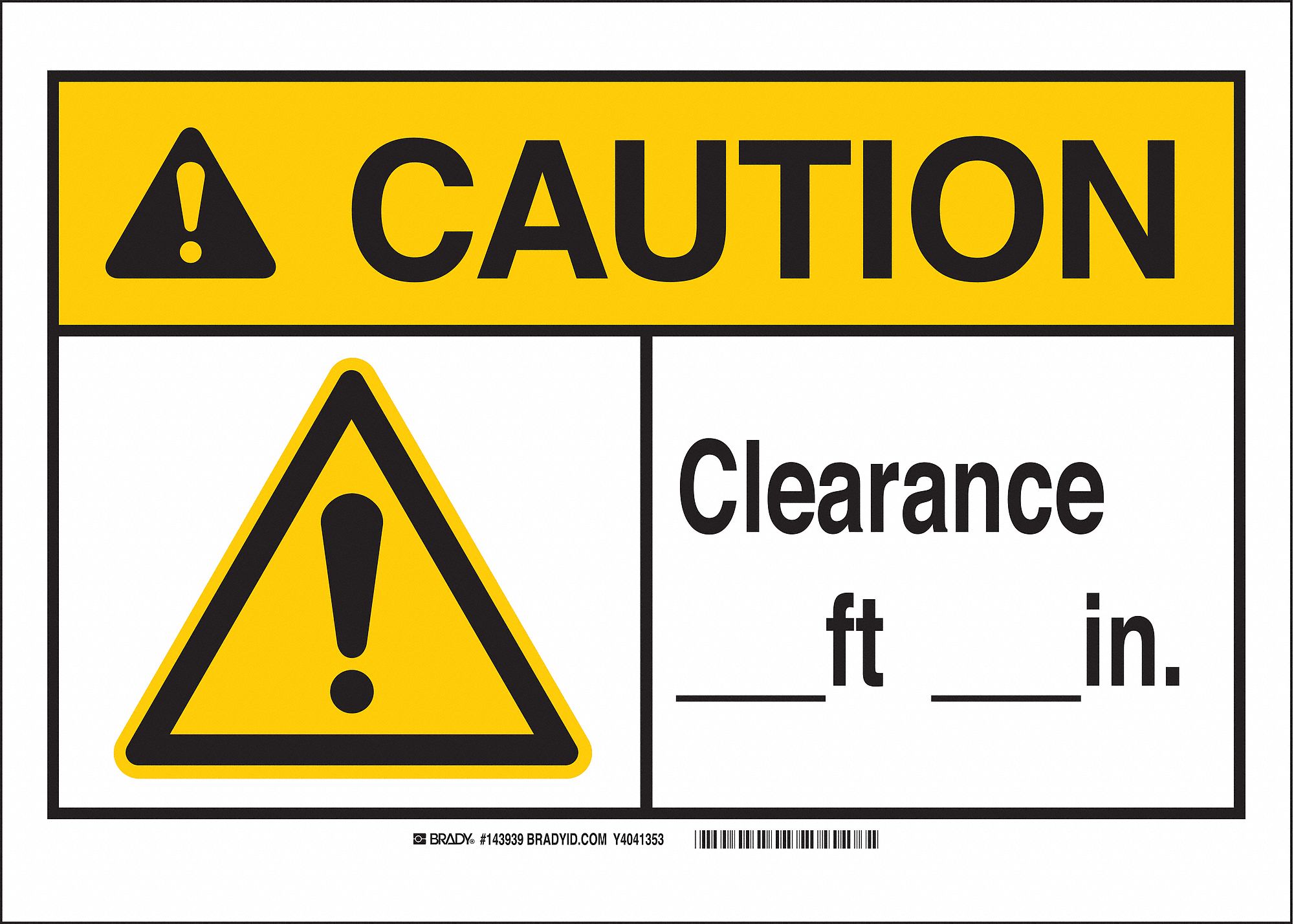 Plastic, Caution Sign, 10" Width, 7" Height, White, With Mounting Holes ...