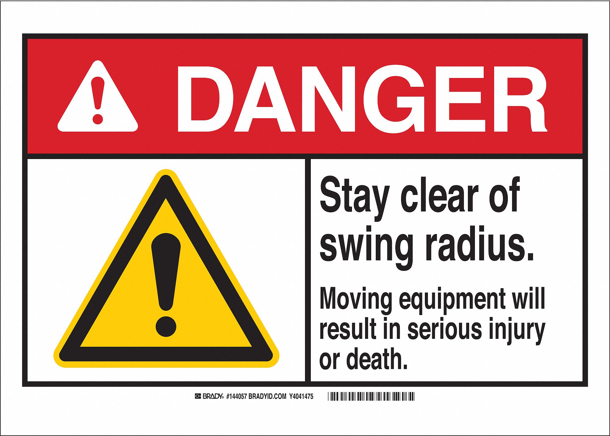 Plastic, Danger Sign, 10" Width, 7" Height, White, With Mounting Holes ...