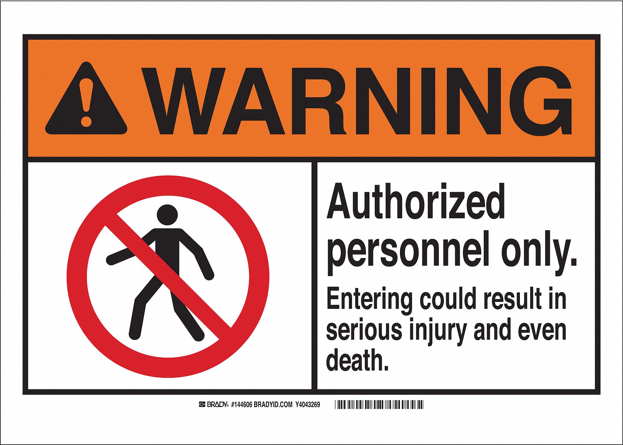 Plastic, Warning Sign, Warning, 14 in Width, 10 in Height, English ...