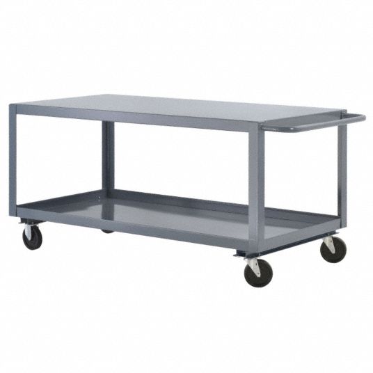 Flat Handle Utility Cart, Load Capacity 800 lb, Number of Shelves 2 ...