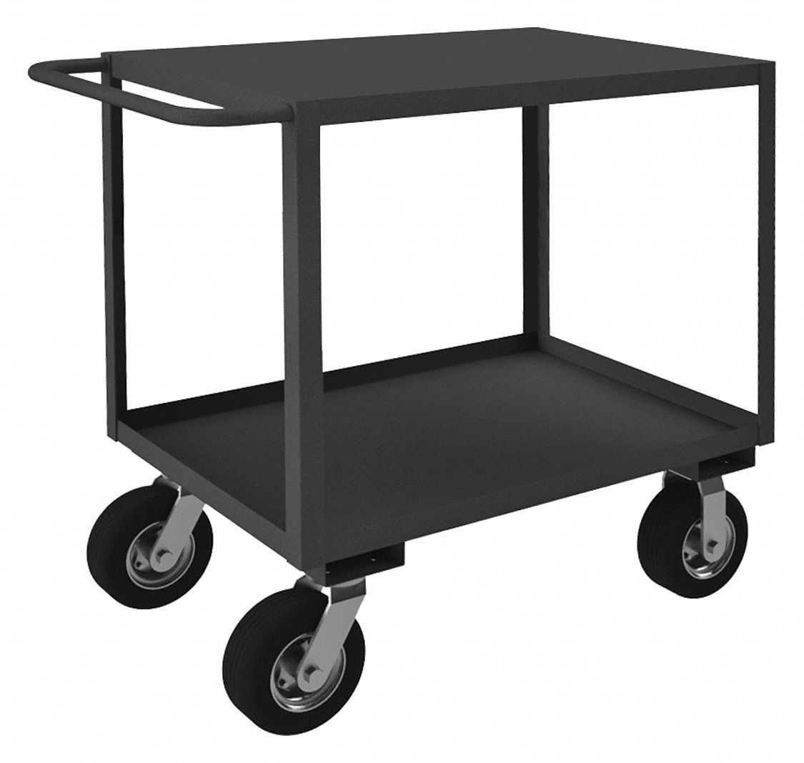 1,200 lb Load Capacity, 2 Shelves, Utility Cart with Lipped & Flush ...