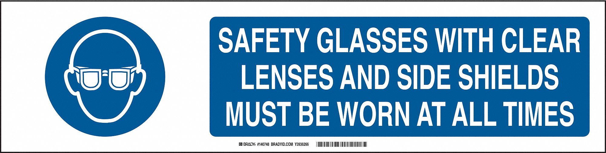 Safety Glasses With Clear Lenses & Side Shields Must Be Worn At All ...