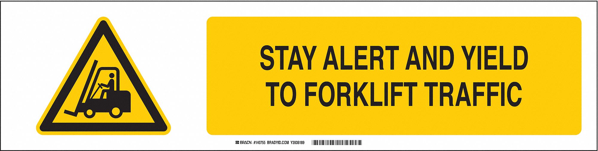 Stay Alert & Yield To Forklift Traffic, Polystyrene, Sign Slider Insert ...