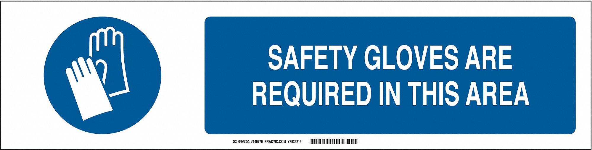 Safety Gloves Are Required In This Area, Aluminum, Sign Slider Insert ...