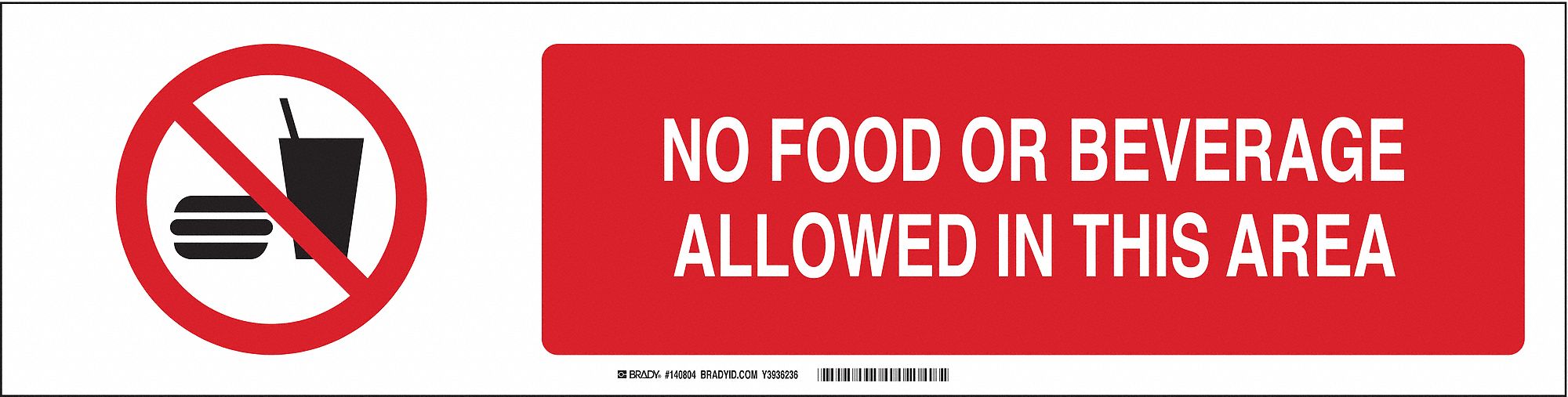 No Food Or Beverage Allowed In This Area, Aluminum, Sign Slider Insert ...