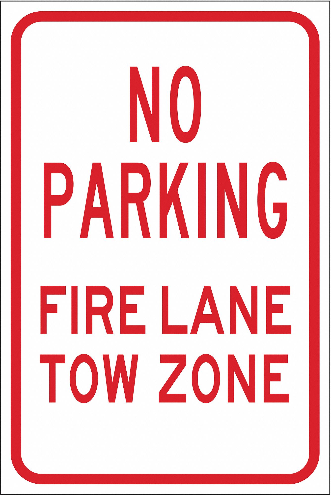 No Parking Sign, Retroreflective Grade Engineer, Rectangle, Aluminum ...