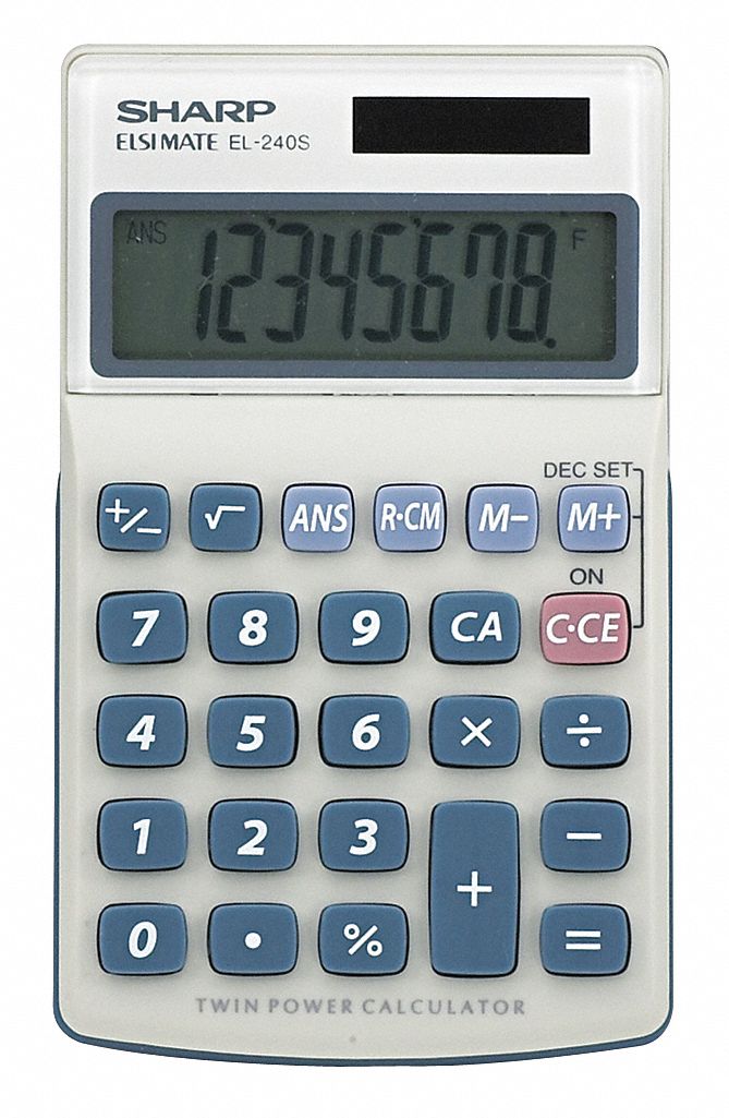 SHARP, Portable, 8, Handheld Calculator - 35W758|SHREL240SAB - Grainger