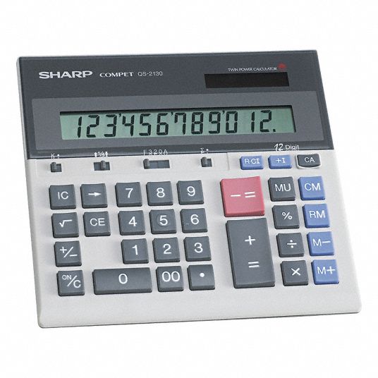 SHARP, LCD, 12 Digits Displayed, Desktop Calculator - 35W781|SHRQS2130 ...