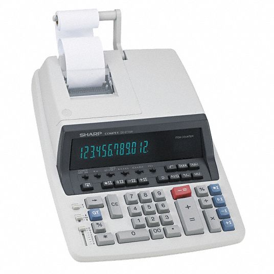 SHARP, Fluorescent Display, 4 1/2 in Display Wd, Printing Calculator ...