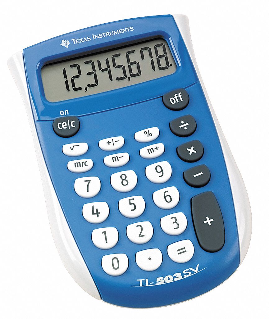 TEXAS INSTRUMENTS, LCD, 8 Digits Displayed, Portable Calculator ...