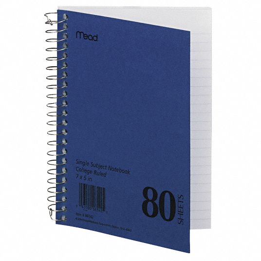 MEAD, 5 in x 7 in Sheet Size, College, Notebook - 35W821|MEA06542 ...