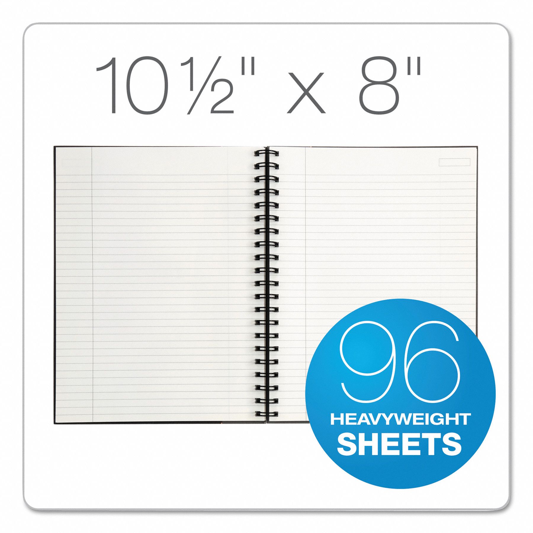 TOPS Notebook: 8 in x 10-1/2 in Sheet Size, College, White, 96 Sheets ...