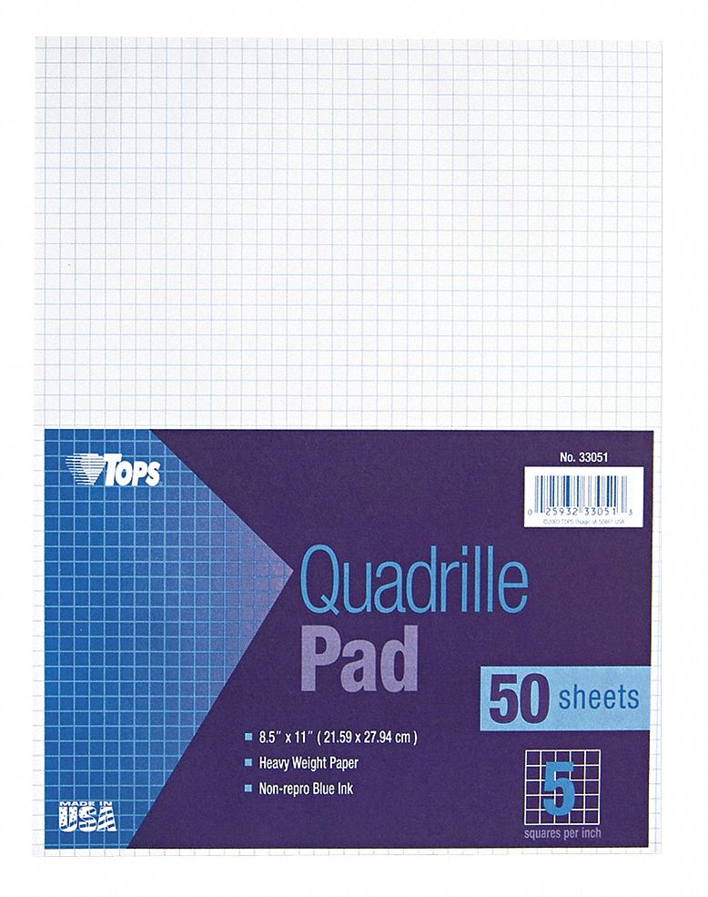 TOPS, Quadrille, Nonwirebound, Notepad - 35W897|TOP33051 - Grainger