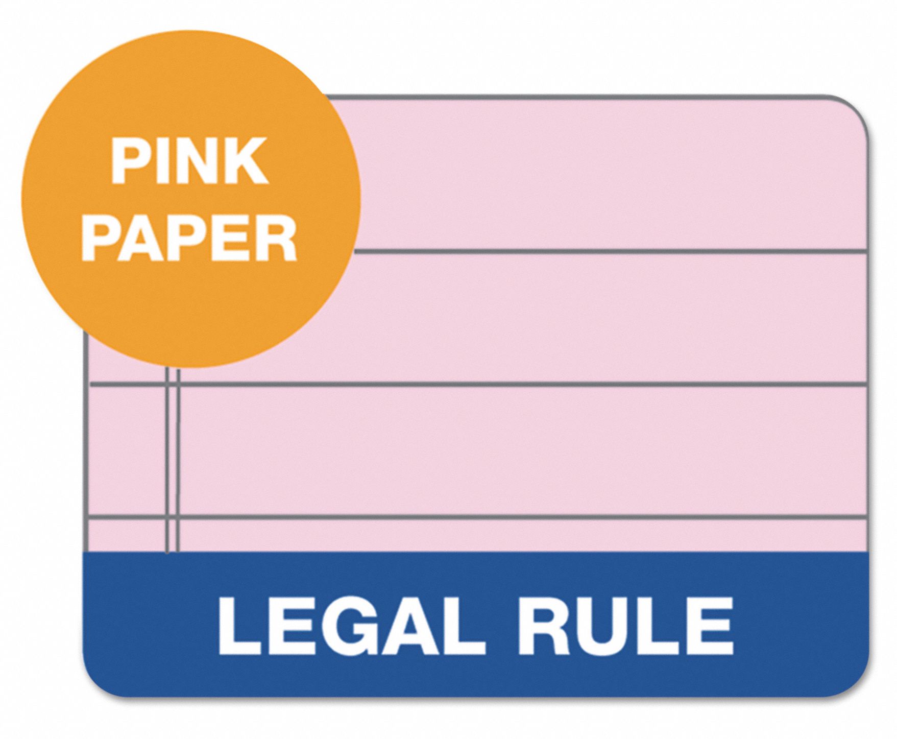 TOPS Notepad: 8-1/2 in x 11-3/4 in Sheet Size, Legal, Pastel Pink, 600 ...